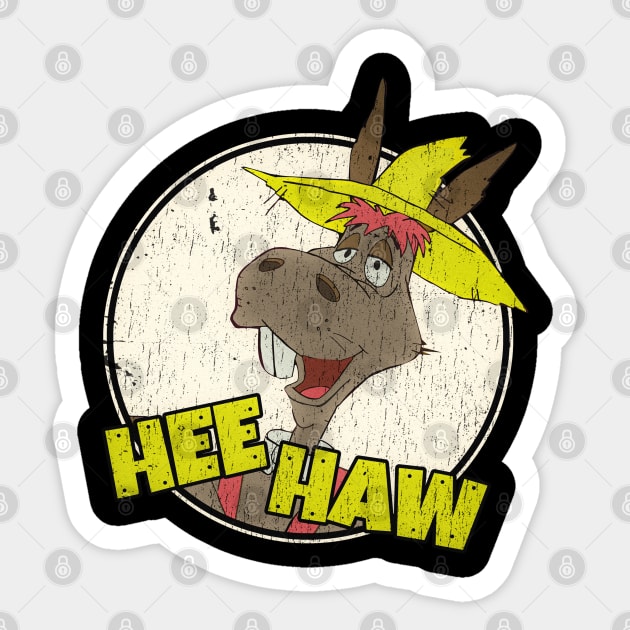 Hee Haw Donkey Grunge - Hee Haw - Sticker | TeePublic